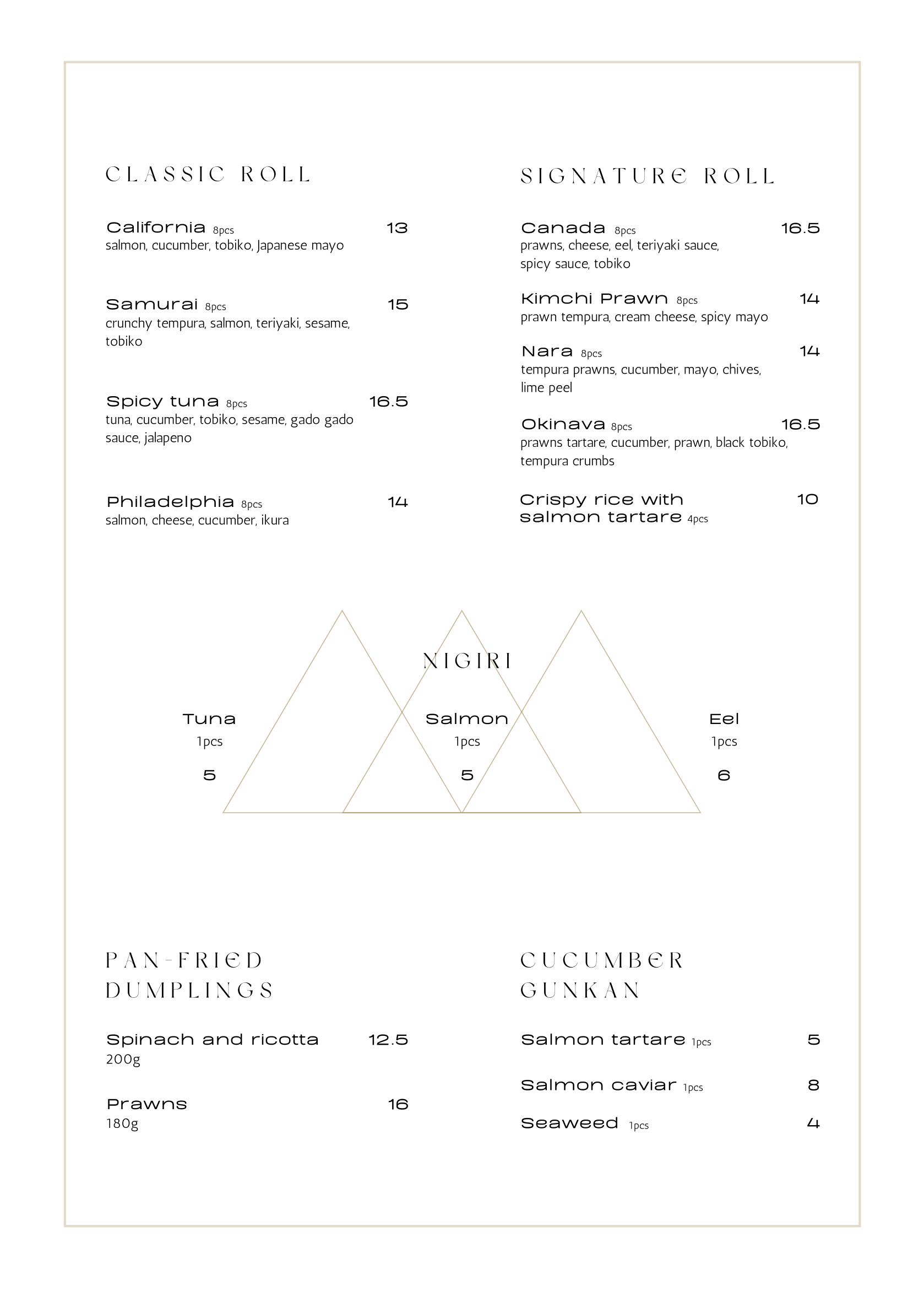 MENUS – Noa